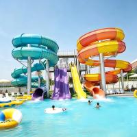 China Commercial Spiral Rainbow Combination Fiberglass Water Slide for Large Outdoor Water Park and Aqua Resort for sale