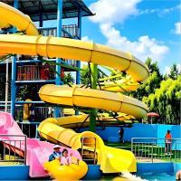 China Commercial Spiral Rainbow Combination Fiberglass Water Slide for Large Outdoor Water Park and Aqua Resort for sale