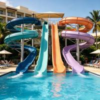 China Commercial Spiral Rainbow Combination Fiberglass Water Slide for Large Outdoor Water Park and Aqua Resort for sale