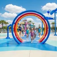 China Interactive Water Play Equipment Fiberglass Galvanized Steel Mushroom Splash Pad For Commercial Water Park Kid Pool for sale