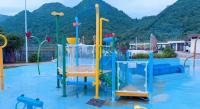 China Custom Fiberglass Water Playground Structure With Slides And Fountains For Commercial Pool 1 Year Warranty for sale