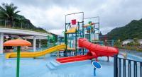 China Custom Fiberglass Water Playground Structure With Slides And Fountains For Commercial Pool 1 Year Warranty for sale