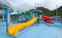 China Custom Fiberglass Water Playground Structure With Slides And Fountains For Commercial Pool 1 Year Warranty for sale