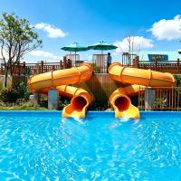 China Luxury Spiral Open Closed Fiberglass Water Slide For Commercial Swimming Pool And Hotel Resort Park for sale