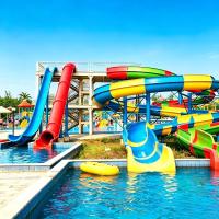 China Large Multi Lane High-speed and Spiral Fiberglass Water Slide for Commercial Aqua Park Equipment With Rohs for sale