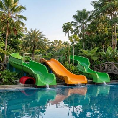 China 2.5m Height Mountain Fiberglass Water Slide Set For Commercial Hotel Resort Swimming Slide Custom Design for sale