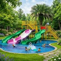 China 2.5m Height Mountain Fiberglass Water Slide Set For Commercial Hotel Resort Swimming Slide Custom Design for sale