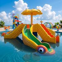 China Animal Theme Interactive Splash Pad With Kids Slides Jellyfish Toddler Pool Fiberglass For Public Park And Backyard for sale