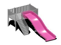 China Residential Durable Pink Wide Fiberglass Water Slide For Adults Private Pool And Toddler Play Fun for sale