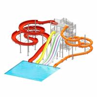 China Commercial Multi Lane Racing And Spiral Fiberglass Water Slide Complex For Aqua Park Resort for sale