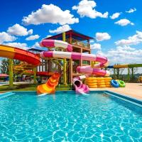 China Professional Large Scale Fiberglass Water Park Slide Project For Commercial Resort And Hotel for sale