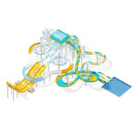 China Commercial 12m Height Water Slide Fiberglass Rainbow Color Water Park Equipment Adult Game for sale