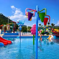 China Apple Theme Water Park Splash Pad Kid Swimming Pool Fiberglass Venue Design For Sales for sale