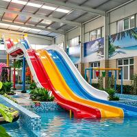China Fiberglass Commercial Pool Water Slide Rainbow High-speed Use for Amusement Park for sale