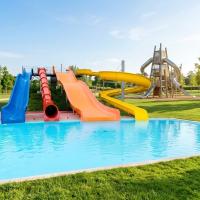 China Custom Height Water Slide For Swimming Pool Fiberglass Combination Set Water Park Use for sale