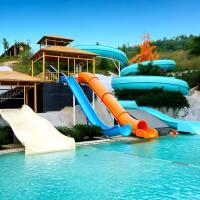 China Custom Height Water Slide For Swimming Pool Fiberglass Combination Set Water Park Use for sale