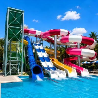 China Swimming Pool Water Slide Manufacturers Fiberglass Customized Colors For Water Park Playground for sale