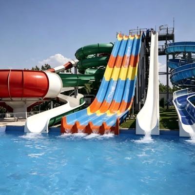 China Commercial Fiberglass Multi-Lane Racing Water Slide for Water Parks Swimming Pools And Resorts for sale