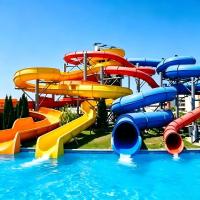 China Large Spiral Water Slide Combination Fiberglass for Swimming Pool Aqua Park Custom Color for sale