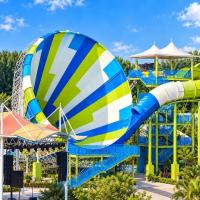 China Giant Tornado Water Slide Fiberglass 6-8mmThickness Funnel Custom Color Thrill Ride for Water Parks for sale