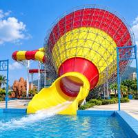 China Giant Tornado Water Slide Fiberglass 6-8mmThickness Funnel Custom Color Thrill Ride for Water Parks for sale