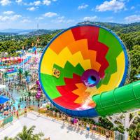 China Giant Tornado Water Slide Fiberglass 6-8mmThickness Funnel Custom Color Thrill Ride for Water Parks for sale