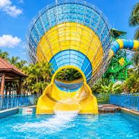 China Giant Tornado Water Slide Fiberglass 6-8mmThickness Funnel Custom Color Thrill Ride for Water Parks for sale