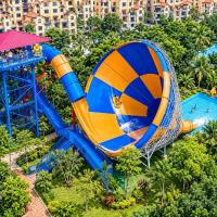 China Most Popular Tornado Funnel Water Slide Fiberglass Rainbow Color Water Ride For Water Parks Design for sale
