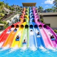 China Octopus Fiberglass Water Slide Combination Multi Lane Custom Color Ride System For Water Parks for sale