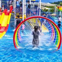 China Rainbow Ring Splash Pads Water Play Equipment Fiberglass Spray Interactive Feature For  Children'S Pool for sale
