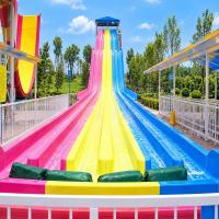 China Multi Lane Rainbow Racer Water Slide Fiberglass Water Parks use for Adult And Kid for sale