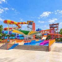 China Water Slide Combination Fiberglass Open Enclosed Multi Ride For Water Parks Resort Hotel Use for sale