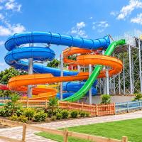 China Water Slide Combination Fiberglass Open Enclosed Multi Ride For Water Parks Resort Hotel Use for sale