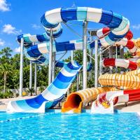 China Water Slide Combination Fiberglass Open Enclosed Multi Ride For Water Parks Resort Hotel Use for sale