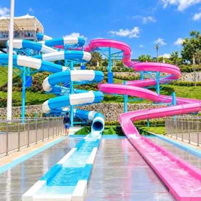 China Double Spiral Water Slide Combination Fiberglass Of Water Amusement Equipment With CE for sale