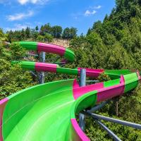 China Fiberglass Spiral Water Slide Custom Curved Slide For Aquatic Park With1-Year Warranty for sale