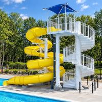 China Fiberglass Spiral Water Slide Custom Curved Slide For Aquatic Park With1-Year Warranty for sale
