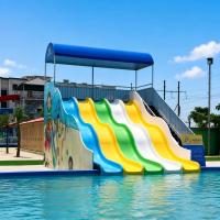 China Rainbow Racer Water Slide Multi Lane Fiberglass Slide for Water Park for sale