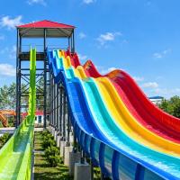 China Rainbow Racer Water Slide Multi Lane Fiberglass Slide for Water Park for sale