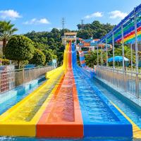 China Rainbow Racer Water Slide Multi Lane Fiberglass Slide for Water Park for sale