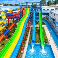China Outdoor Swimming Pool Water Slide Sled Barrel Fiberglass Amusement Park With CE for sale