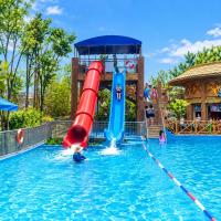 China Outdoor Swimming Pool Water Slide Sled Barrel Fiberglass Amusement Park With CE for sale