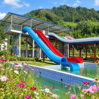 China Outdoor Swimming Pool Water Slide Sled Barrel Fiberglass Amusement Park With CE for sale