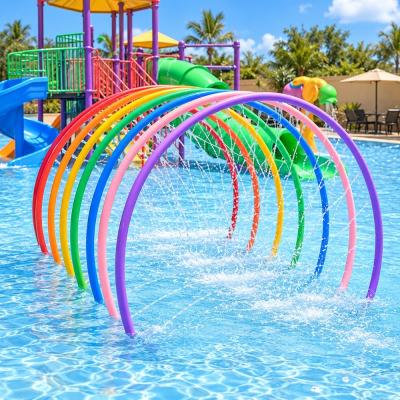 China Colorful Rainbow Water Spray Arch With Custom Sizes For Kids Splash Pads With 63mm Pipe for sale
