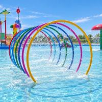 China Colorful Rainbow Water Spray Arch With Custom Sizes For Kids Splash Pads With 63mm Pipe for sale