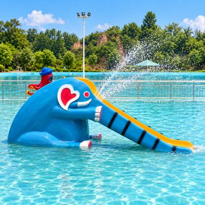 China Compact Fiberglass Dolphin Water Slide For Kids Pools With Bright Custom Colors for sale