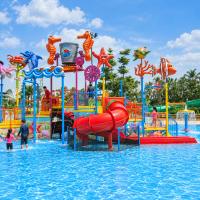China Medium Animal Water Playground Featuring Aqua Park With Multi Level Platforms And Kids Slides for sale