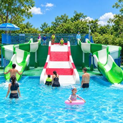 China 3 Multi Lane Family Wide Water Slide Fiberglass For Kids And Adult 6-10mm Thickness for sale