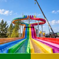 China High Platform Octopus Water Slide Fiberglass Multi Lane Water Slide For Water Parks With Racing for sale