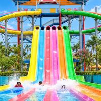 China High Platform Octopus Water Slide Fiberglass Multi Lane Water Slide For Water Parks With Racing for sale